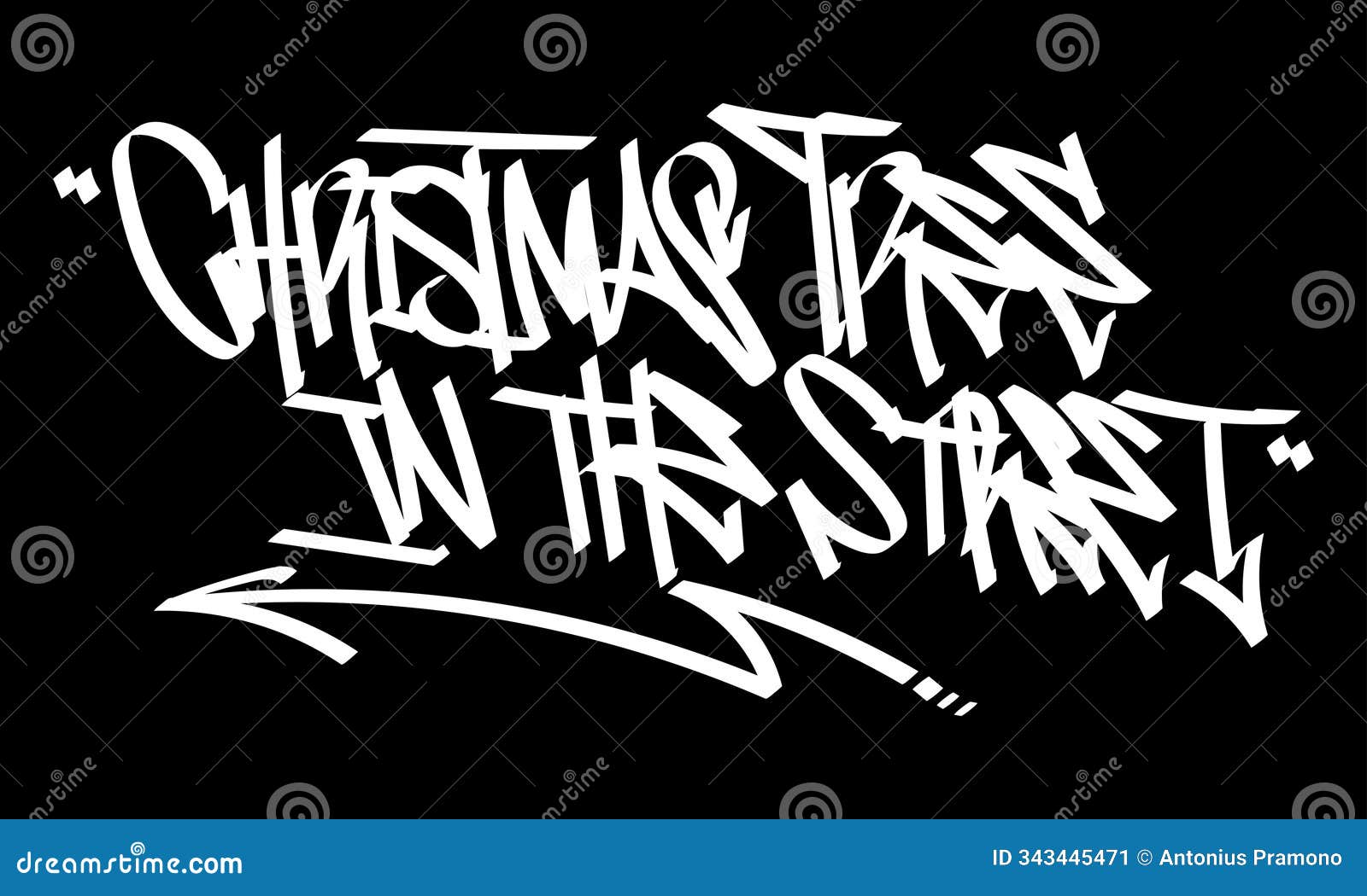 CHRISTMAS TREE in the STREET Graffiti Tag Style Design Stock ...