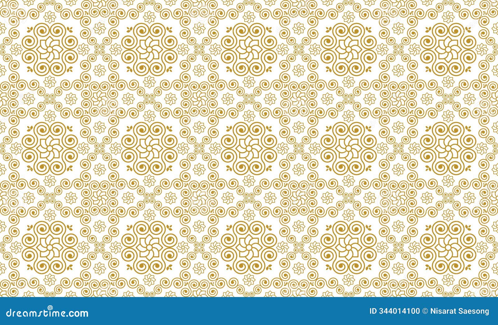 Hmong Snail Pattern, Seamless Vector Floral Pattern on White Background ...
