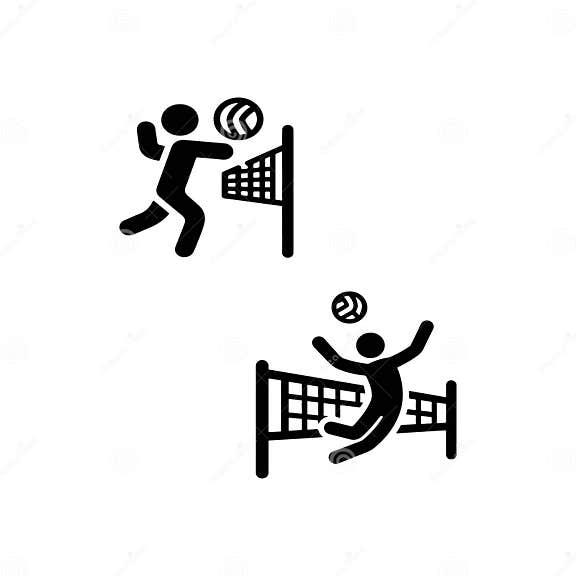 Simple, Black and White, Stick Figure Illustration of a Person Playing ...