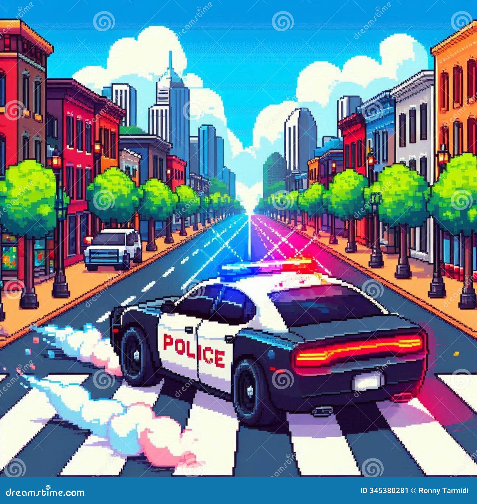 Police In Pixel Art Royalty-Free Stock Photo | CartoonDealer.com #135628179