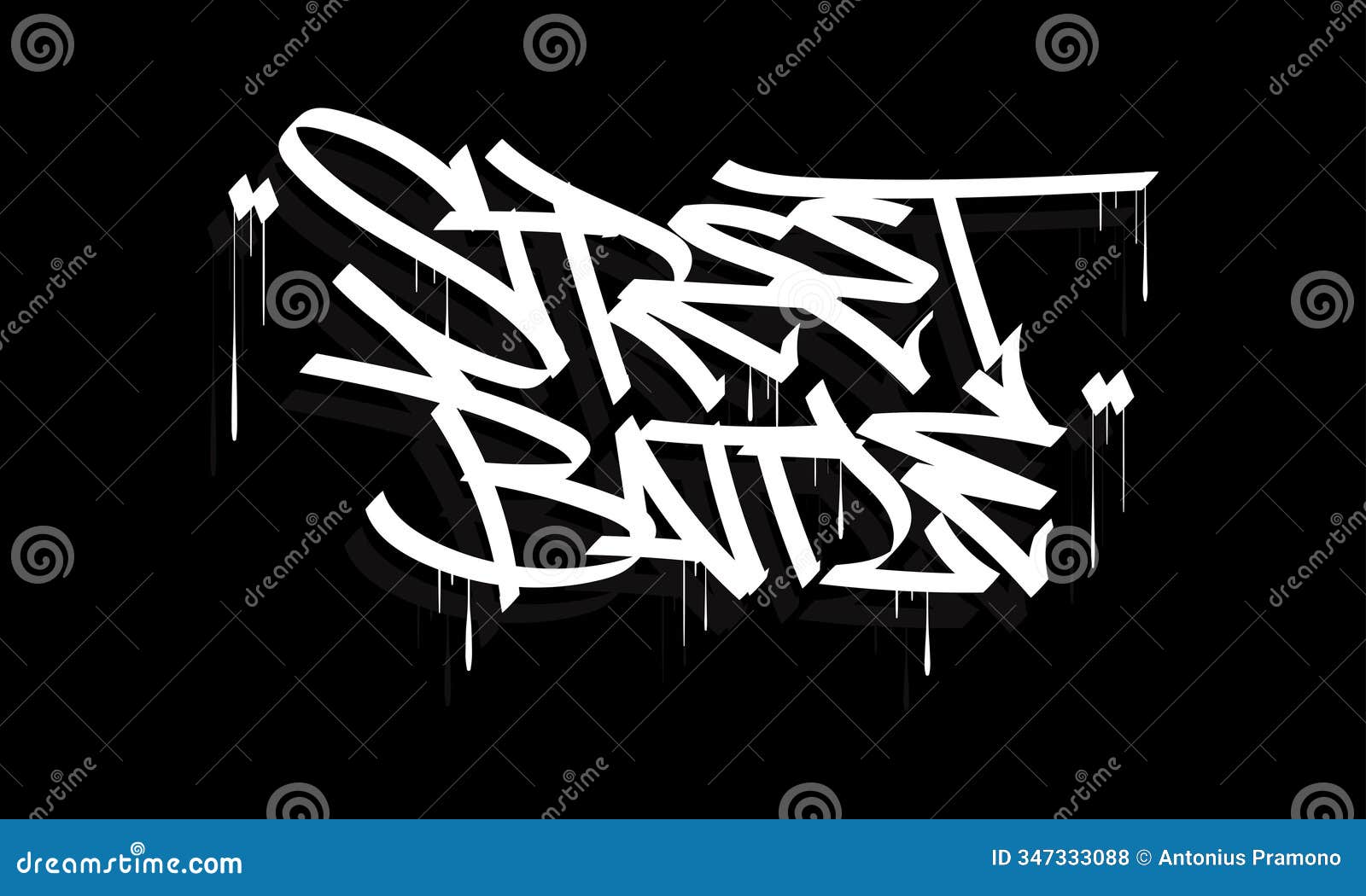 STREET BATTLE Graffiti Tag Style Design Stock Illustration ...