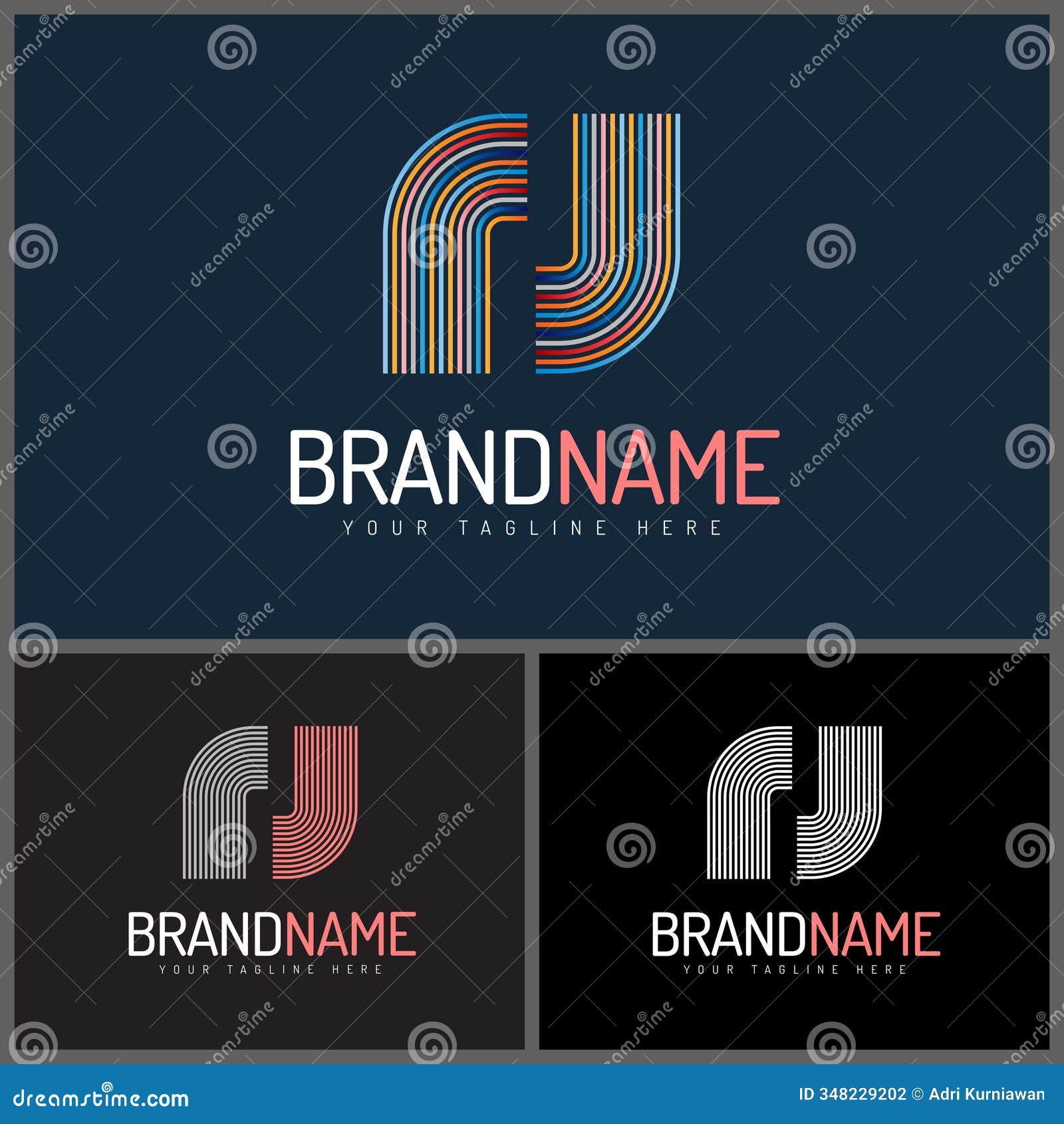 Rj Initial Letter Modern Line Logo Set Template Design Stock ...