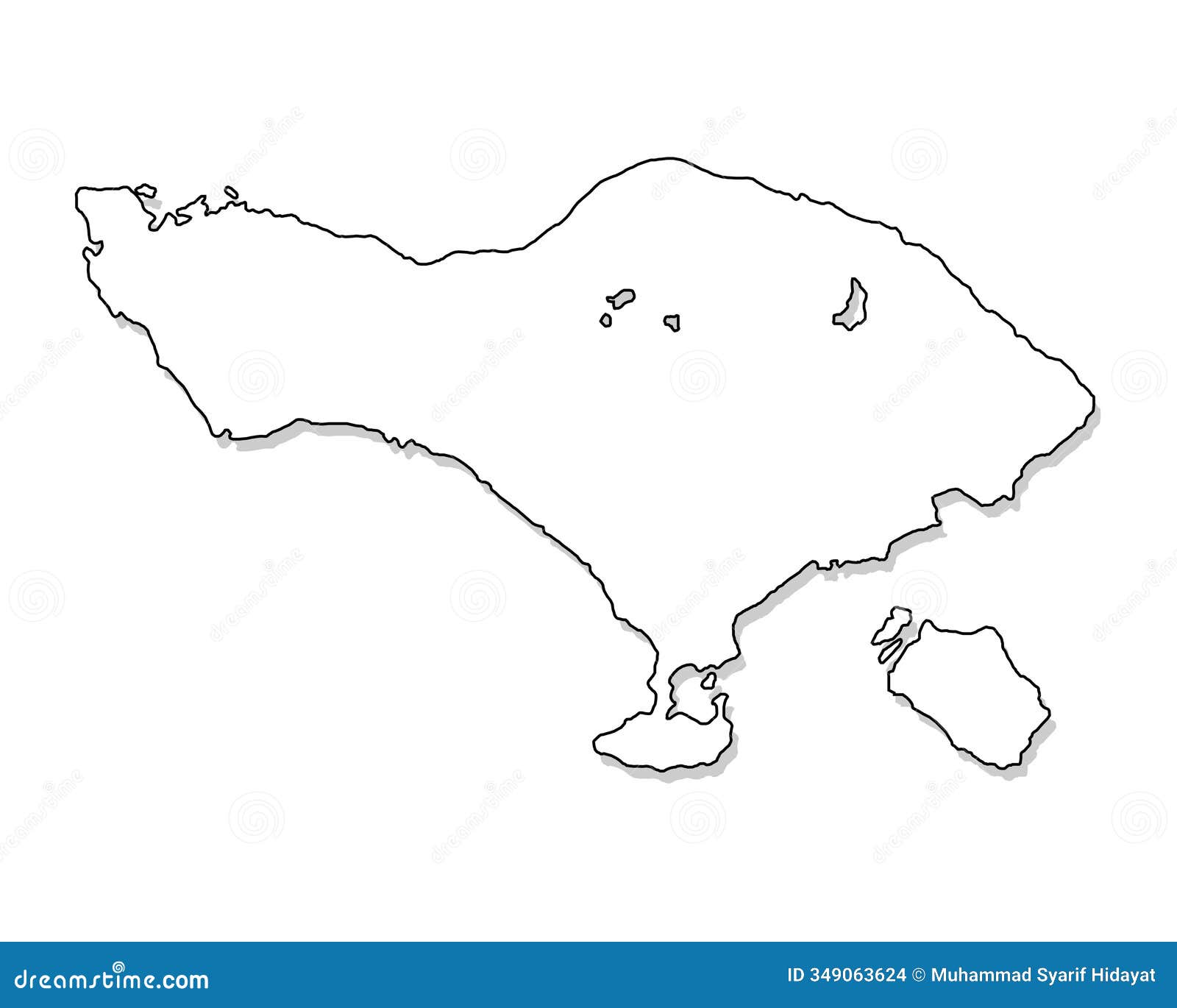 Bali island map stock vector. Illustration of sketch - 349063624