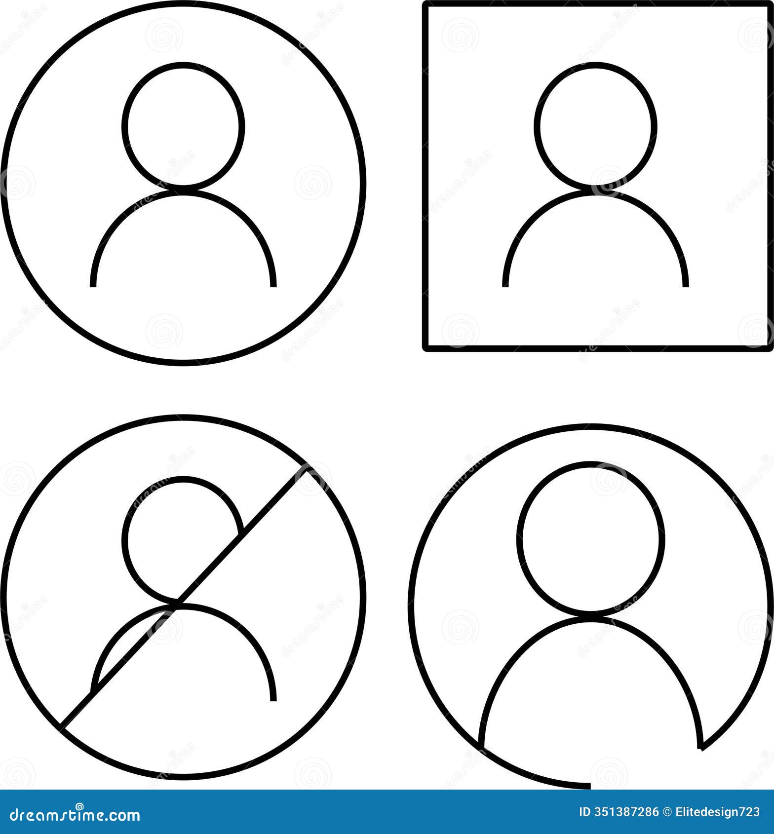 User Line Icon Set Collection Stock Illustration - Illustration of font ...