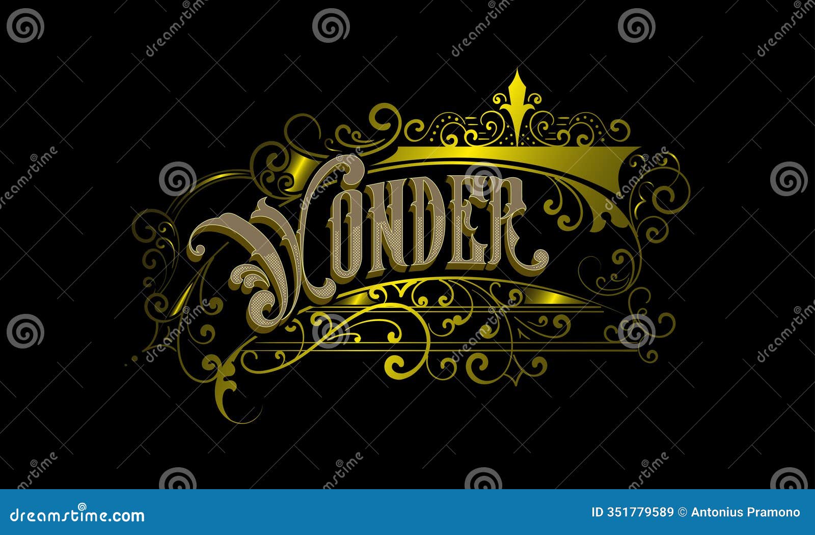 WONDER Lettering Custom Style Design Stock Illustration - Illustration ...