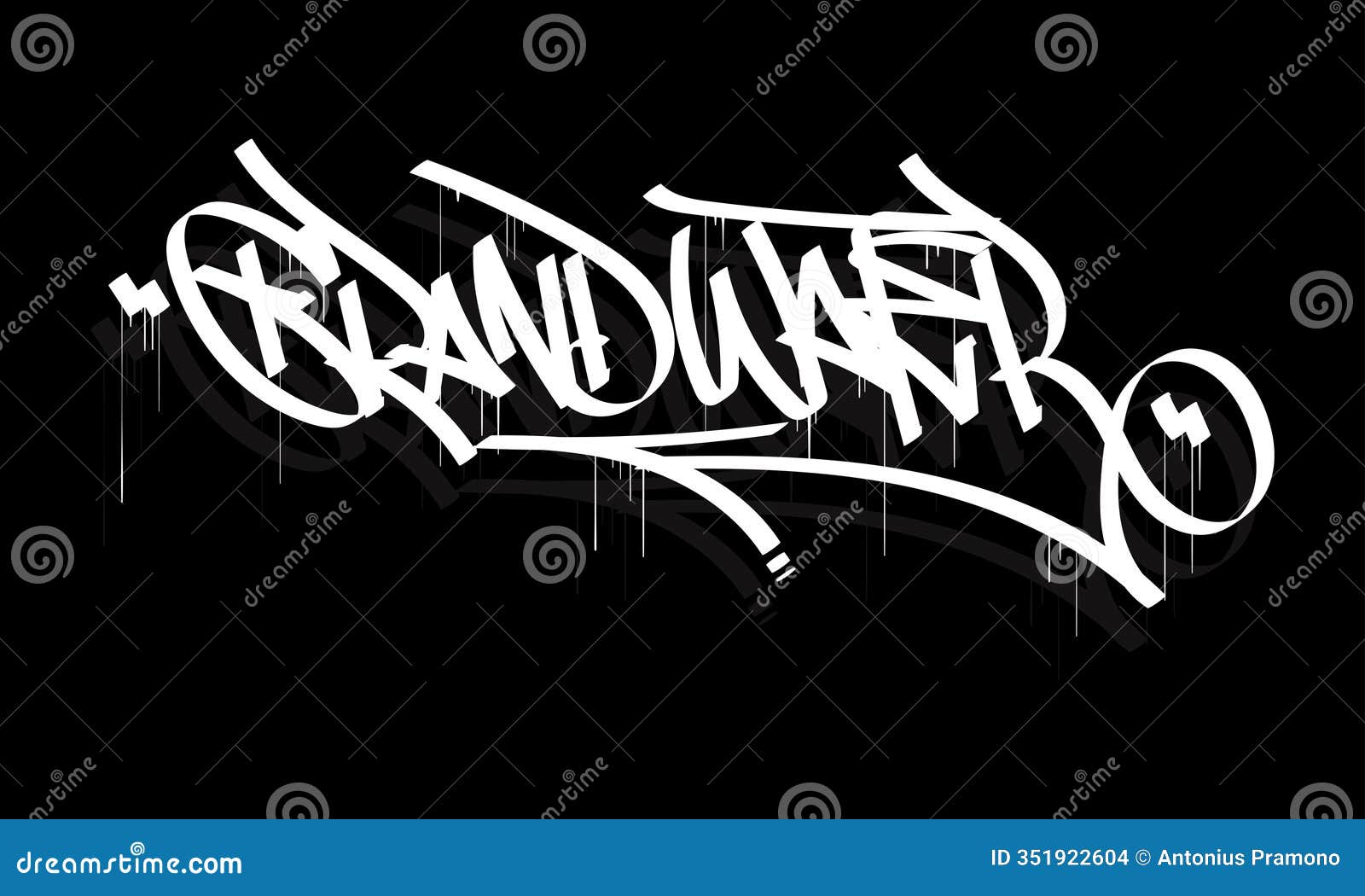 GRAND WATER Graffiti Tag Style Design Stock Illustration - Illustration ...