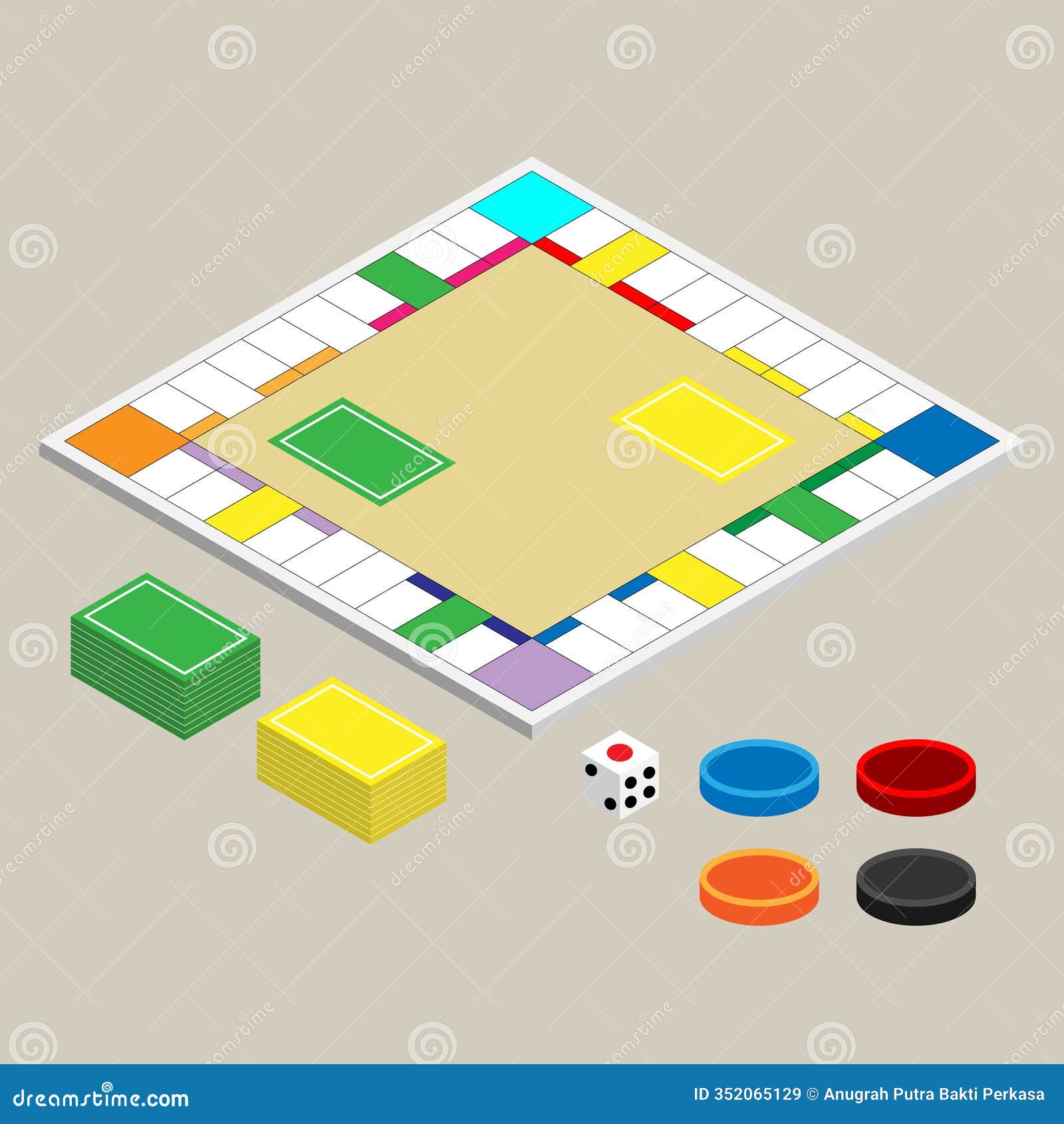 Set Of Monopoly Game Element Cartoon Icon Design With Various Model ...