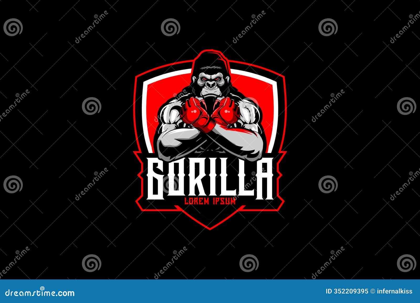 Gorilla Boxer Badge Logo Template for Boxing Club Stock Illustration ...