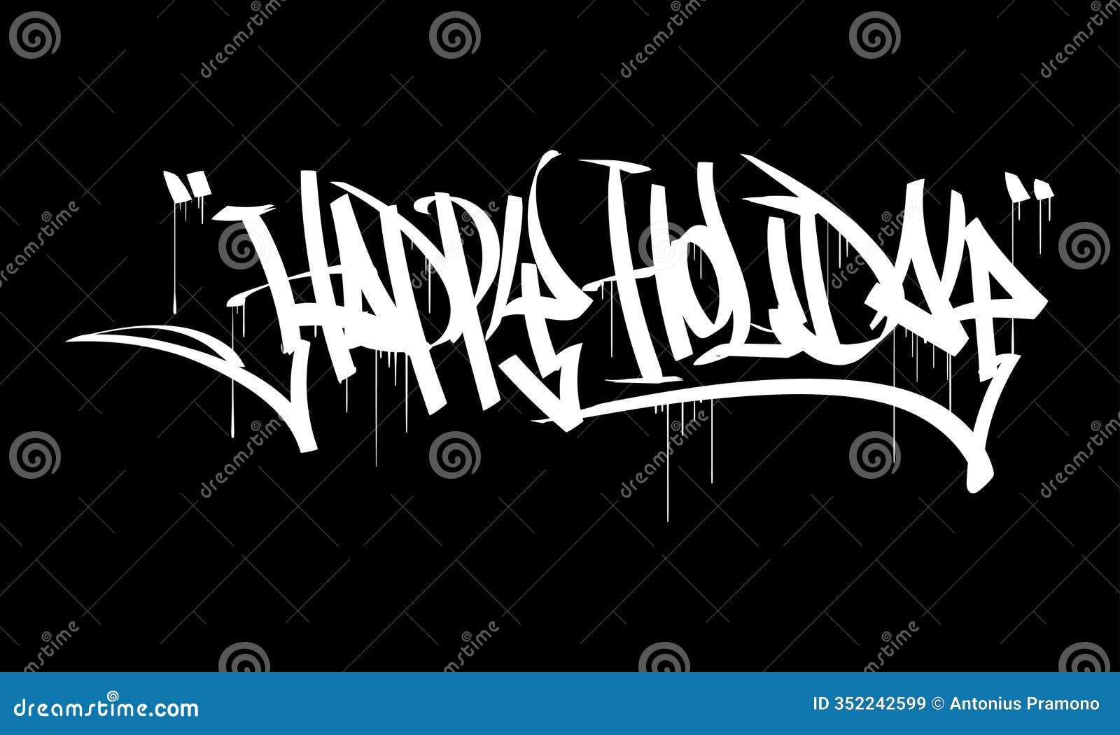 HAPPY HOLIDAY Graffiti Tag Style Design Stock Illustration ...