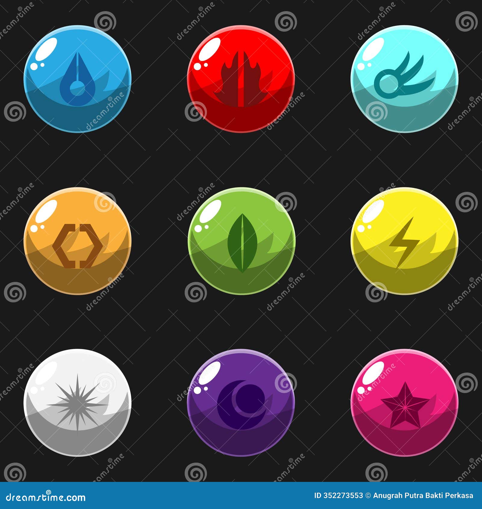 Energy Element Game Collection Stock Illustration - Illustration of ...