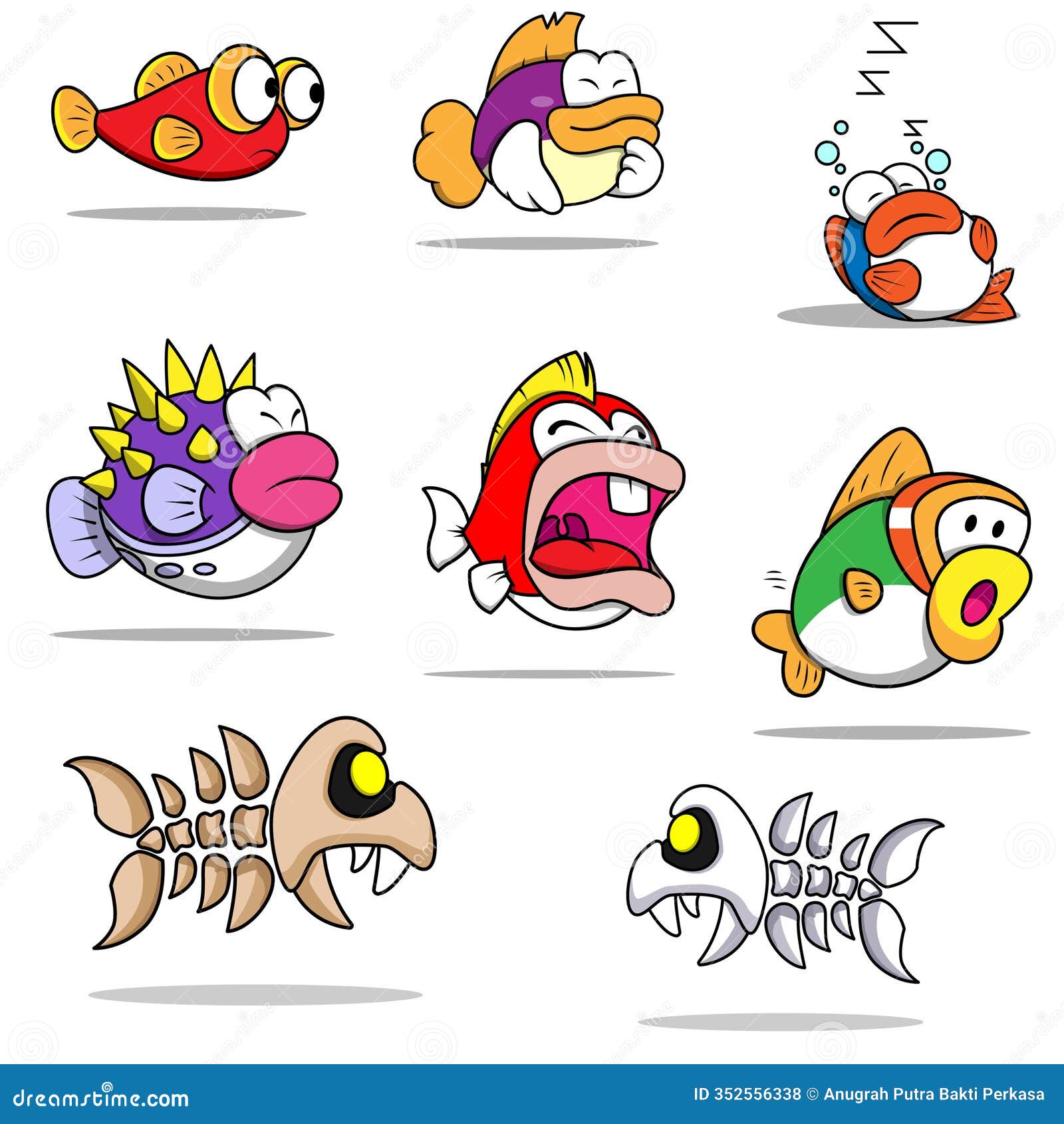 Enemy Fish Game Character stock illustration. Illustration of vector ...