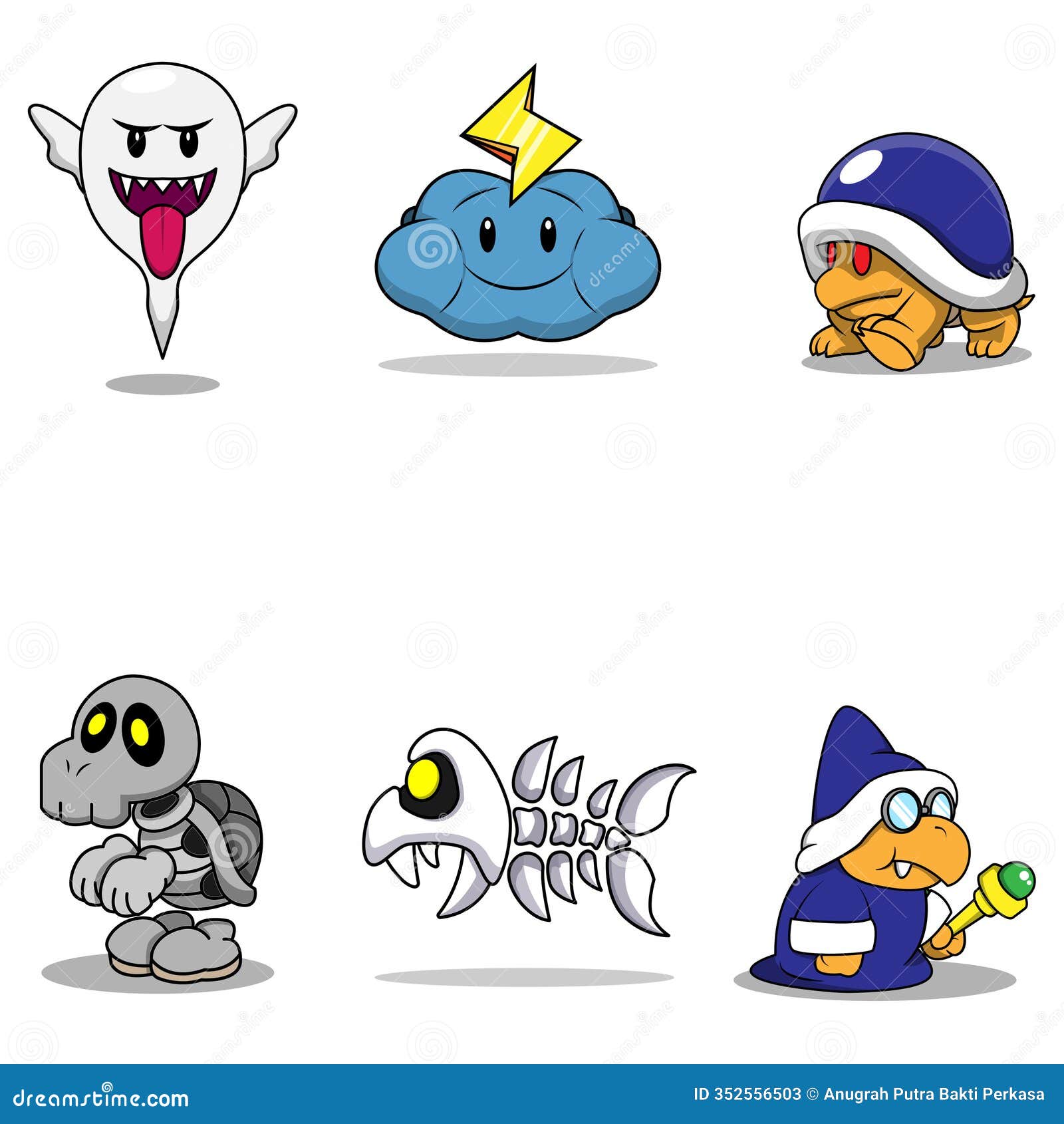 Spooky Game Item Set stock illustration. Illustration of icons - 352556503