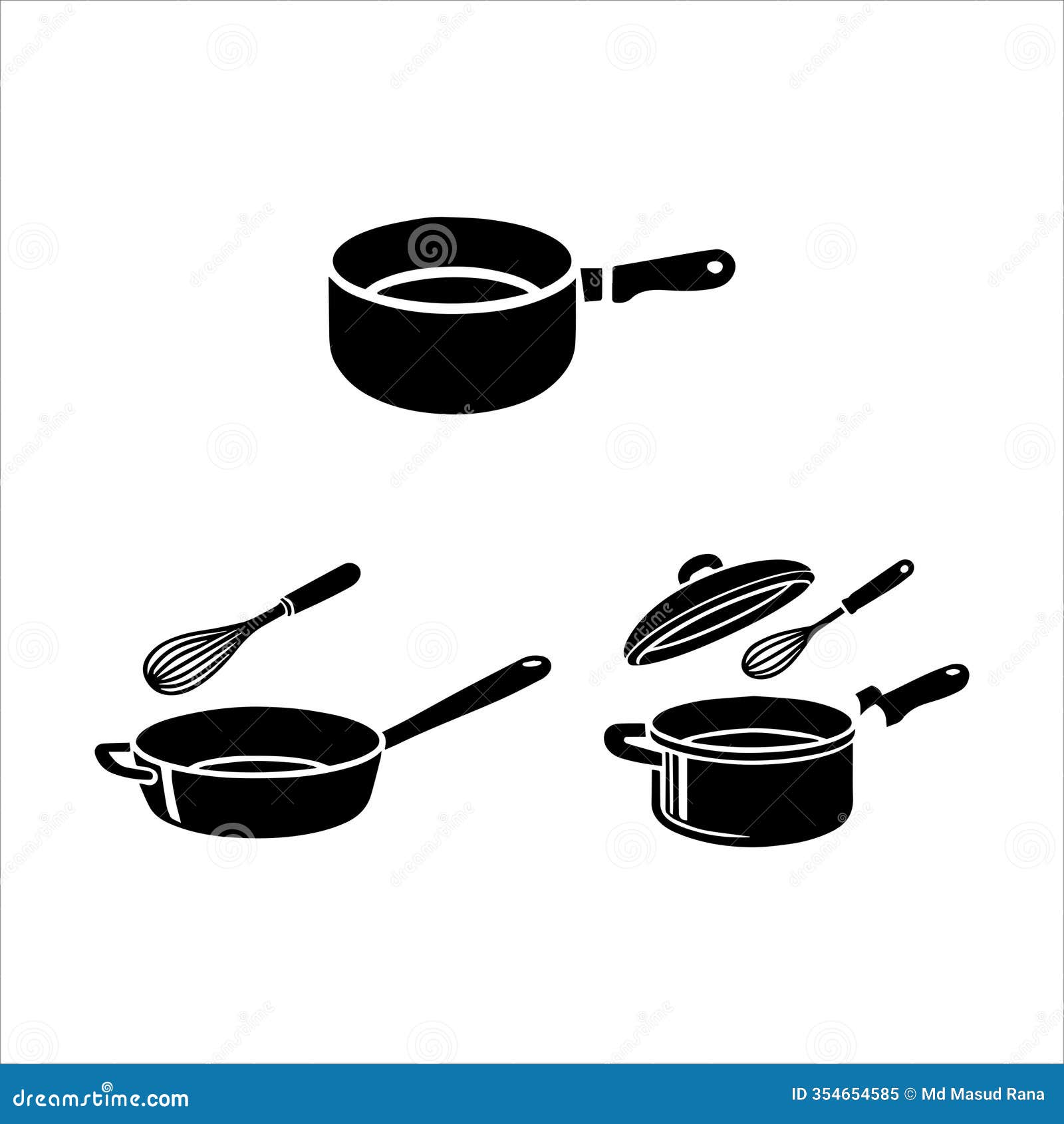 Kitchen Utensils Icons Vector Illustrations on a White Background Stock ...