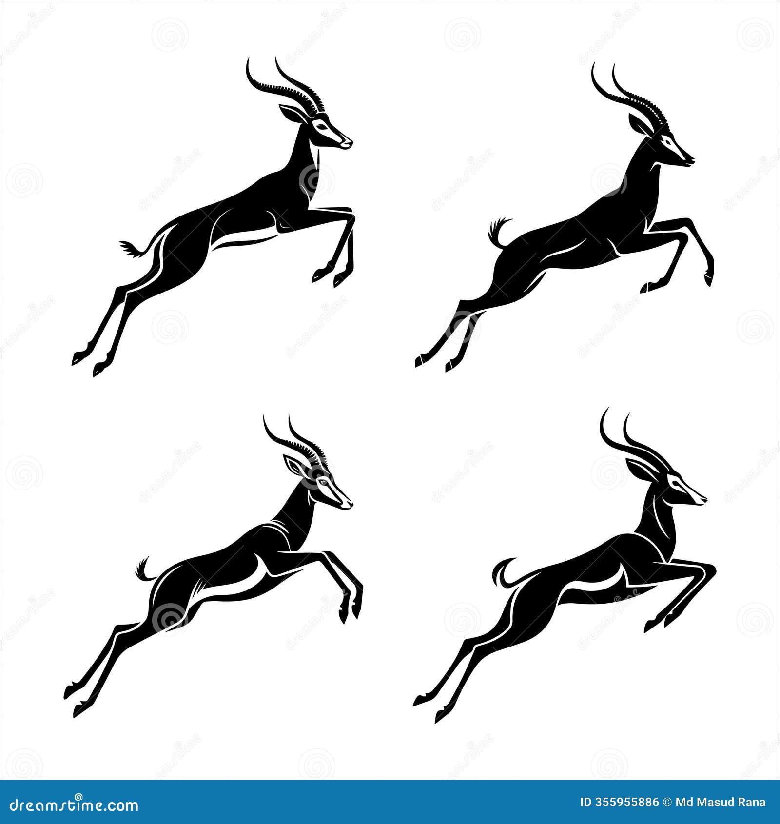 Minimalist Springbok Portrait In Etosha National Park Namibia A ...