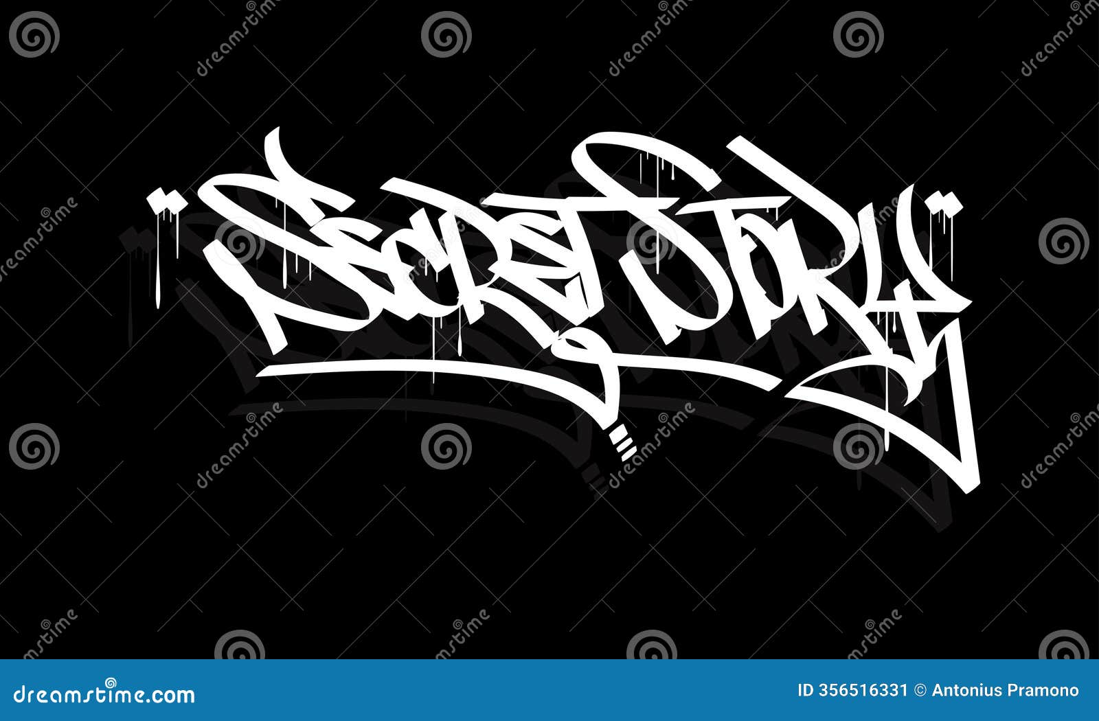 SECRET STORY Graffiti Tag Style Design Stock Illustration ...