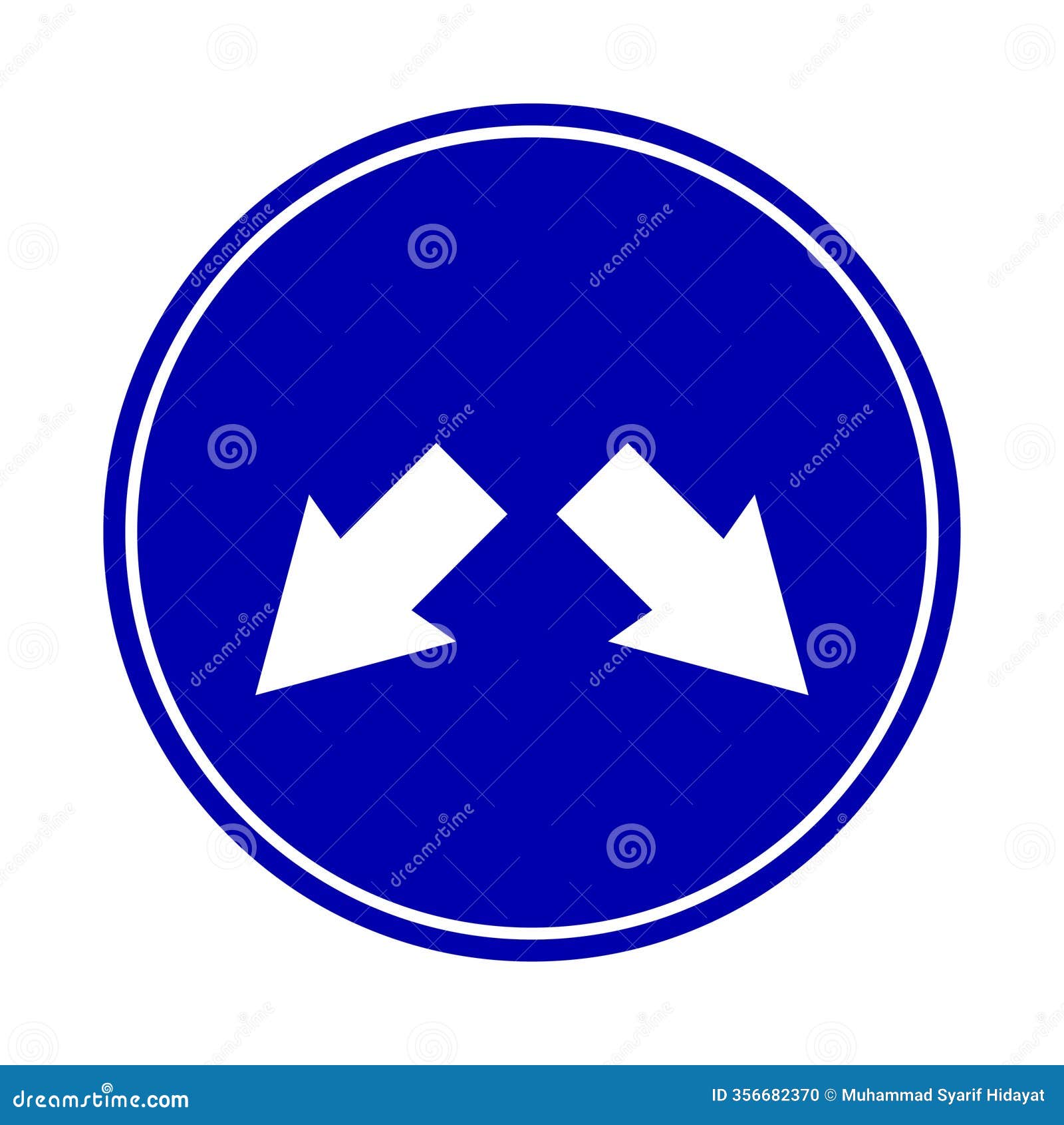 Passing Left or Right Mandatory Sign Stock Vector - Illustration of ...