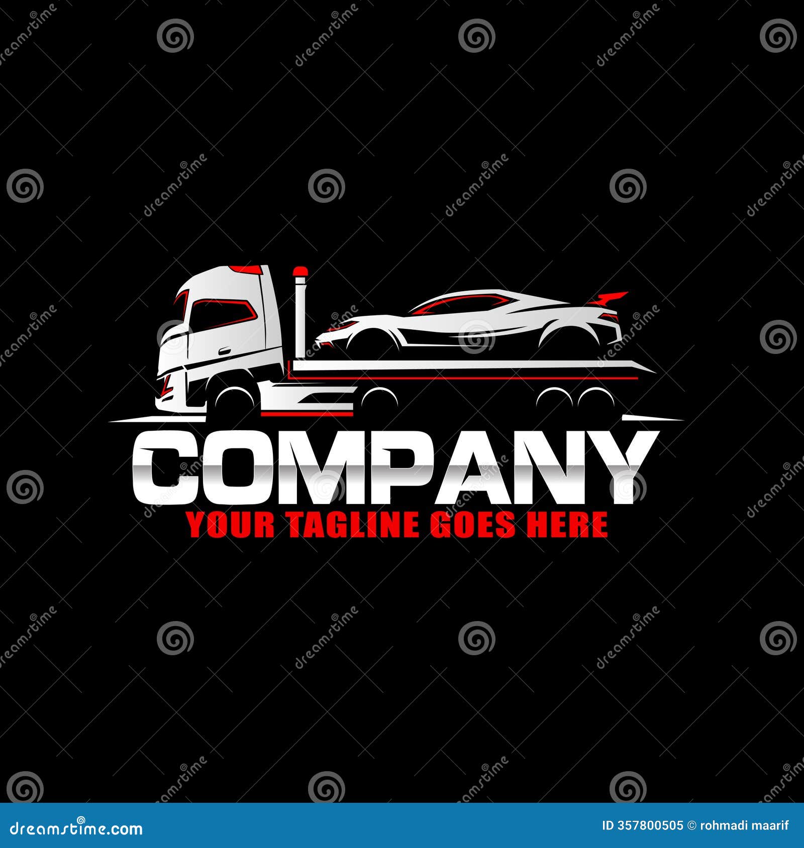 TOWING & RECOVERY Logo Design Vector Illustration | CartoonDealer.com ...