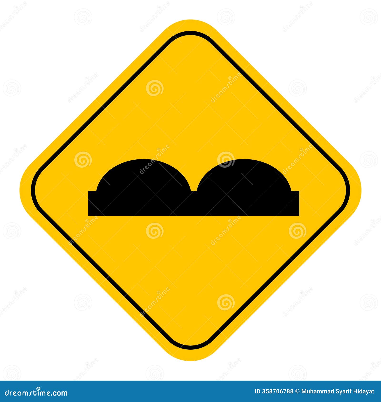 Poor Road Surface Ahead Sign Stock Vector - Illustration of hump ...