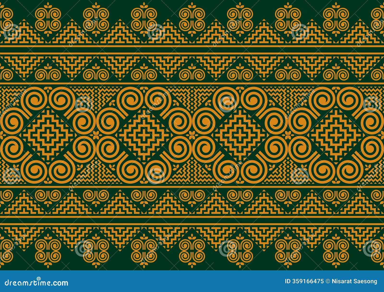 Illustration of Hmong Ethnic Pattern on Green Background. Stock ...