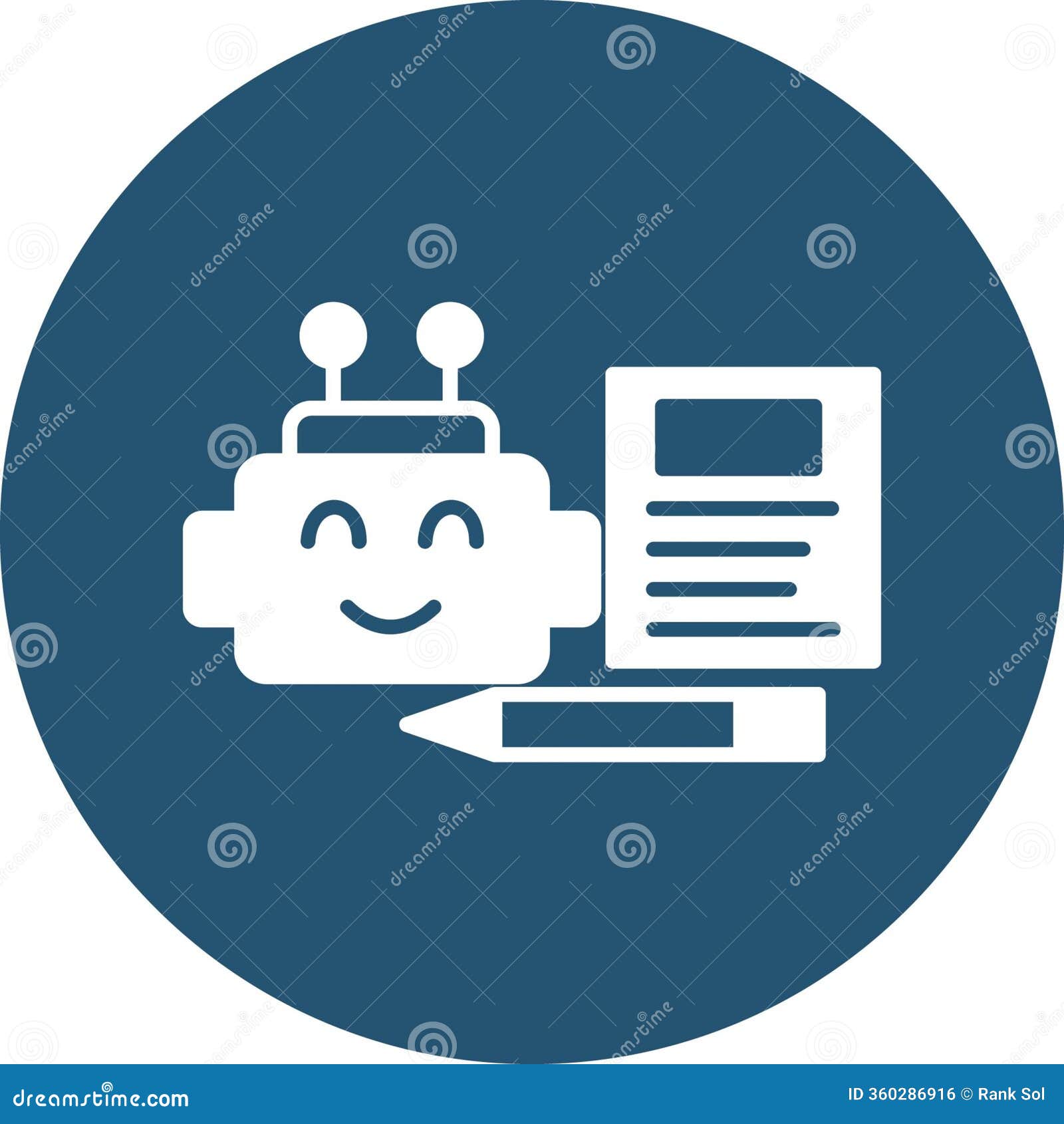 Bots Copywriting Line Icon, Outline Symbol, Vector Illustration ...