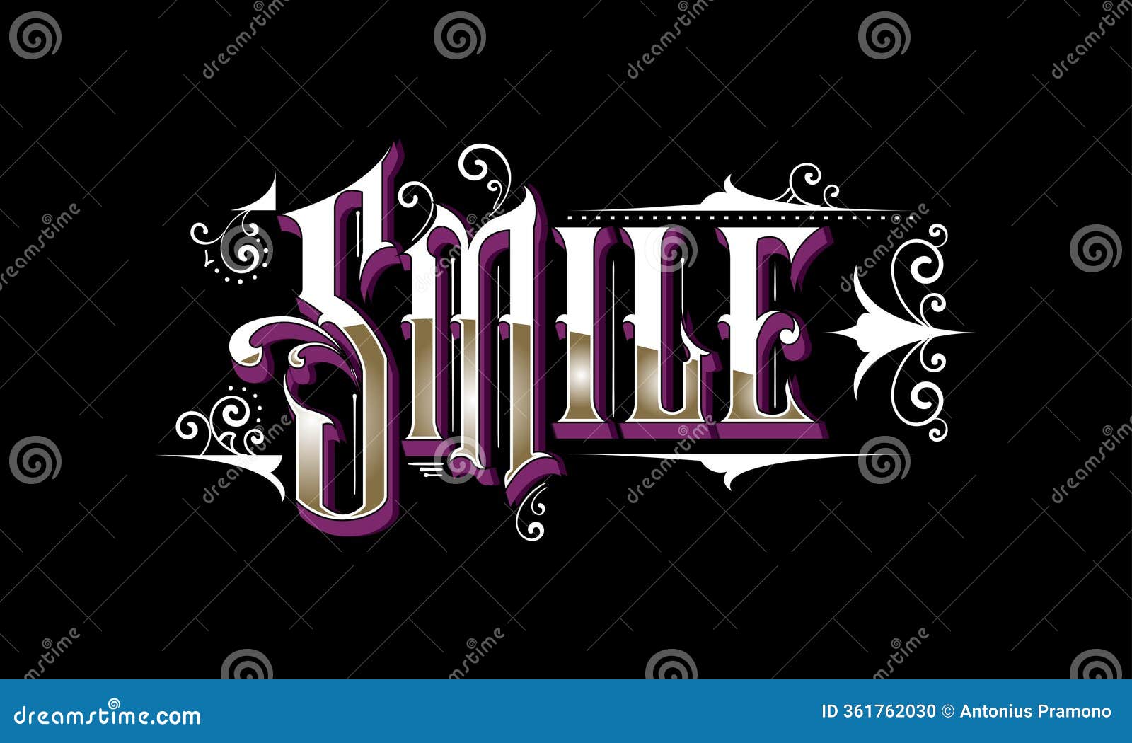 Smile Lettering With Tooth In Blue Circle. Vector Illustration Of ...