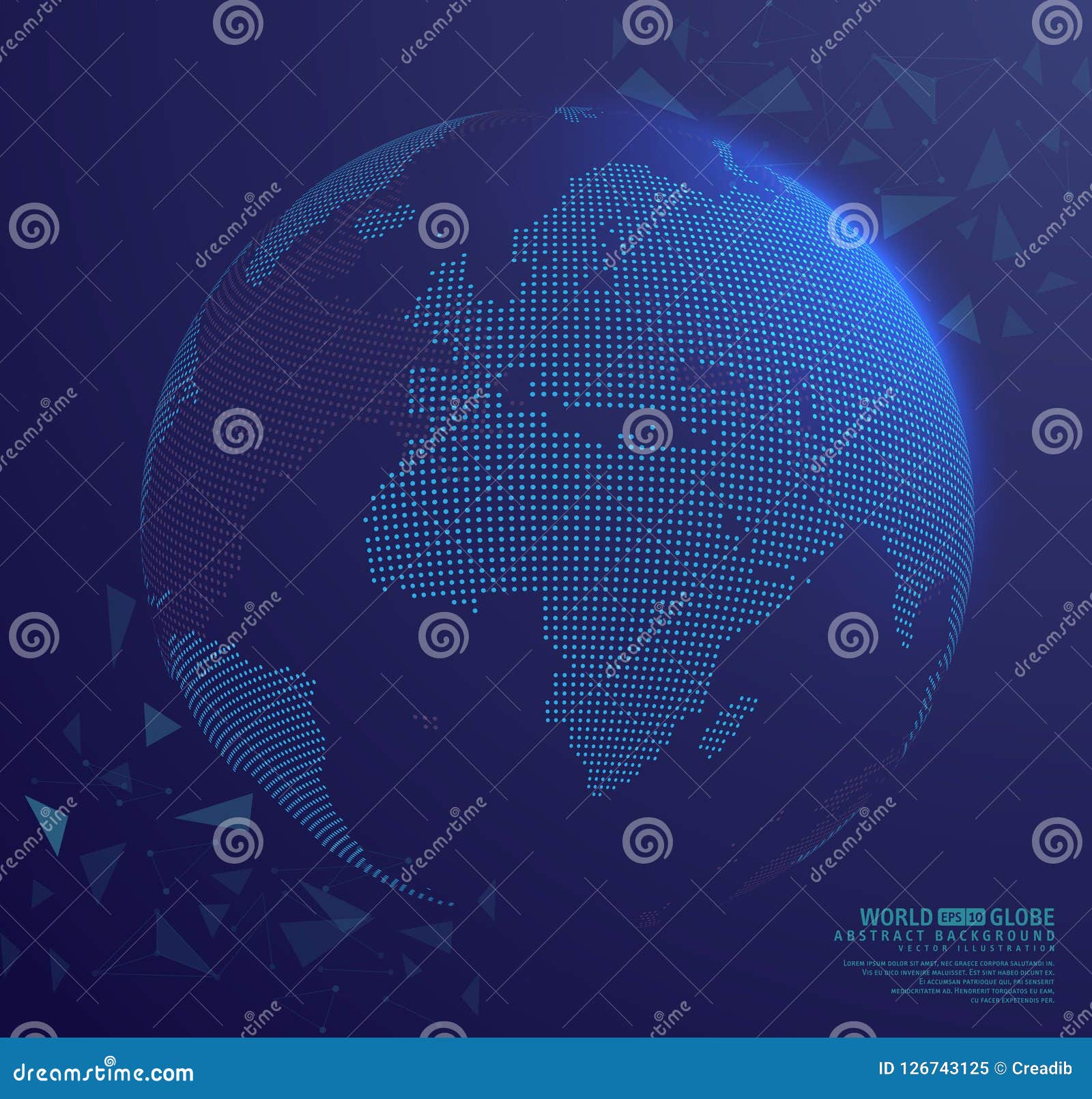 Abstract Globe Earth with Connecting Dots Stock Vector - Illustration ...