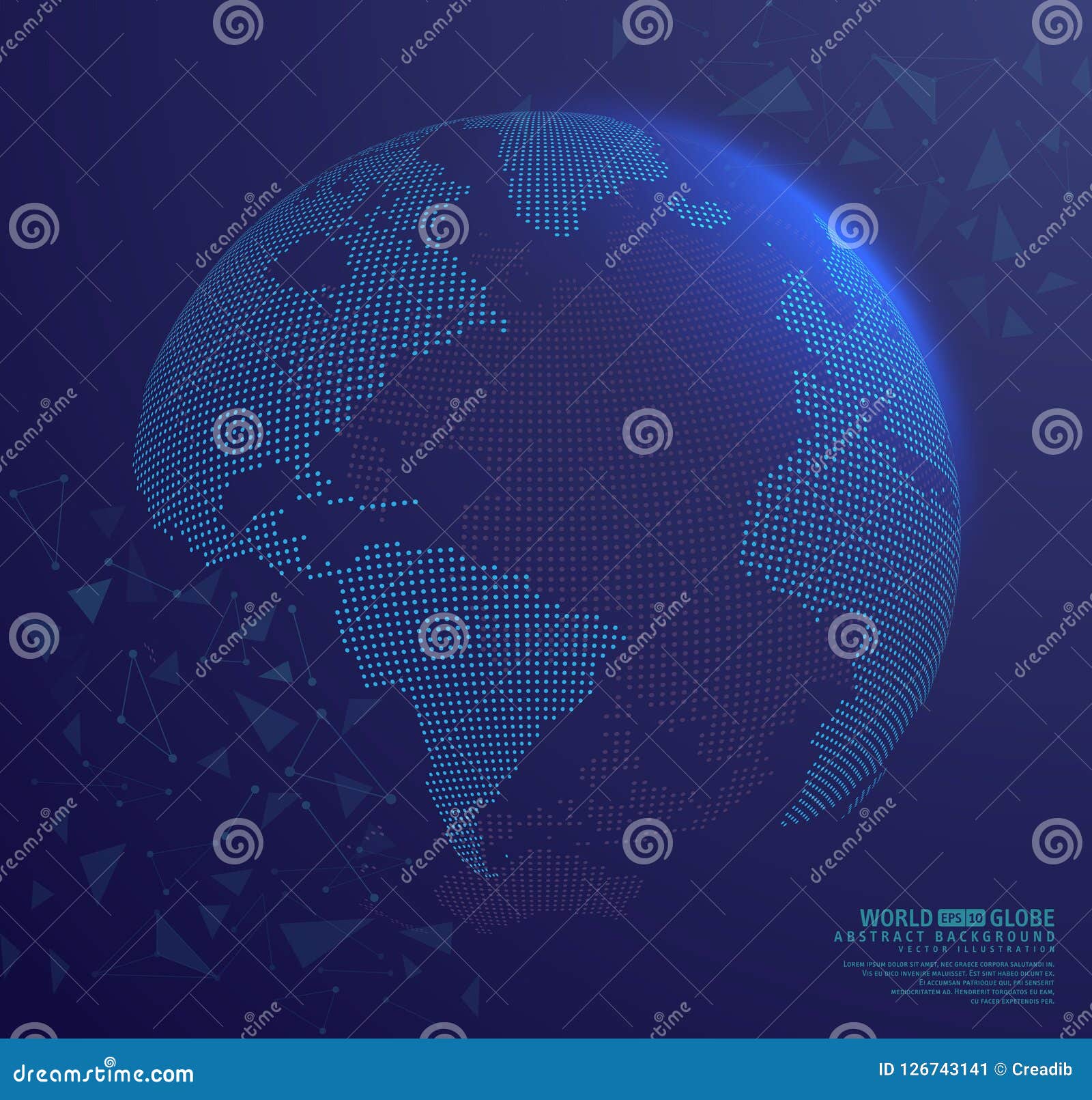 Abstract Globe Earth with Connecting Dots Stock Vector - Illustration ...