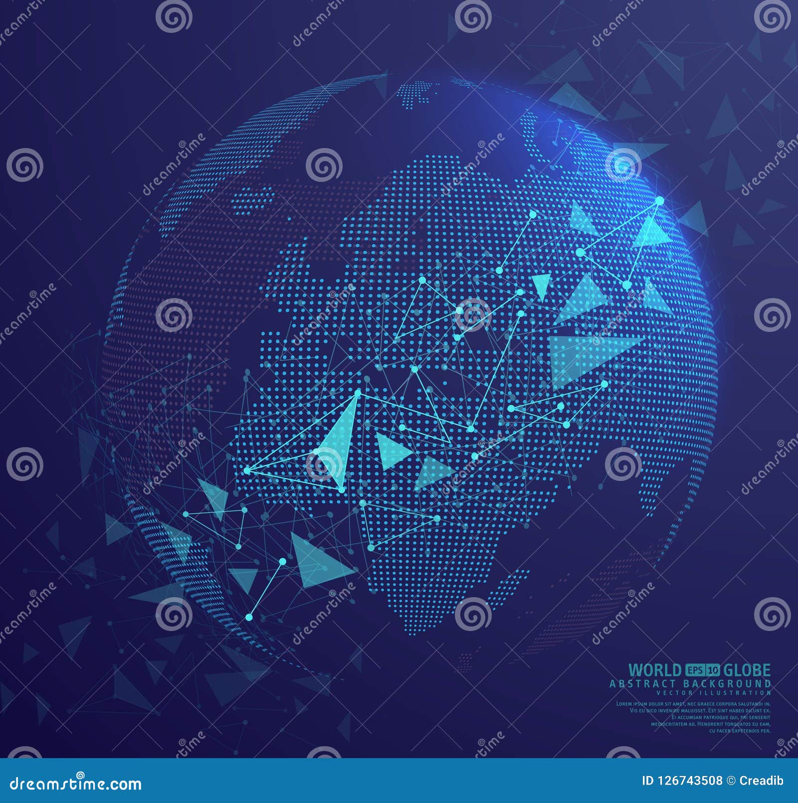 Abstract Globe Earth with Connecting Dots Stock Vector - Illustration ...