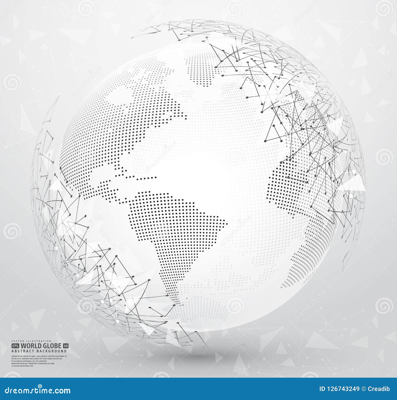 Abstract Planet Earth with Polygonal Connecting Dots and Lines Stock ...