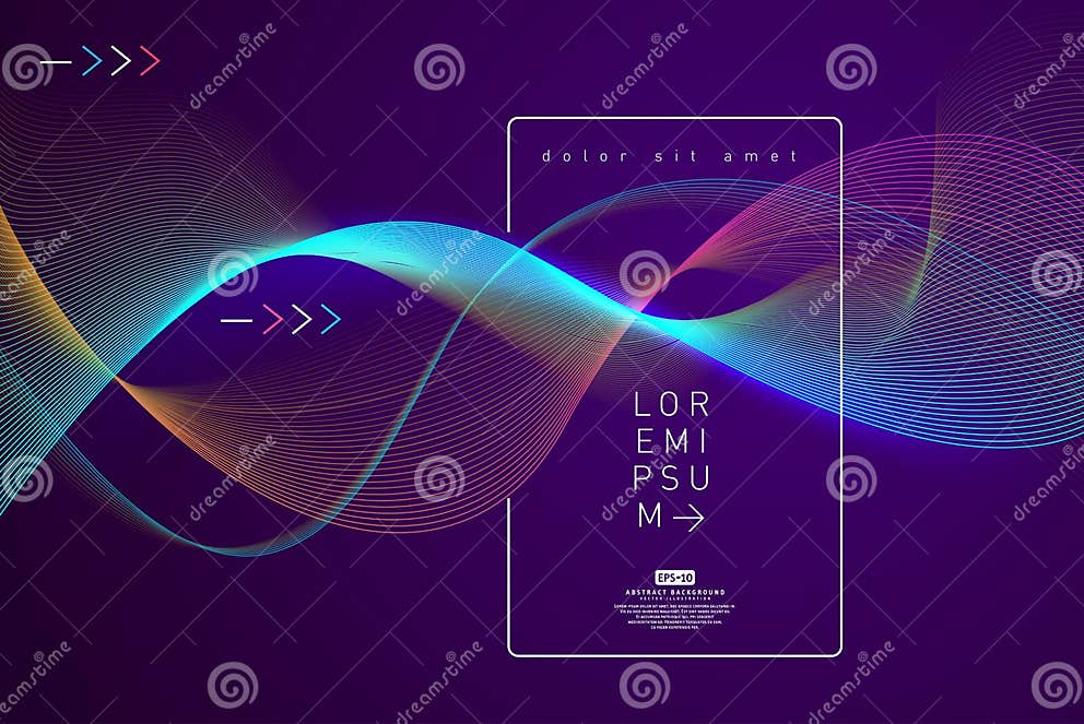 Abstract Shining Wave Background Poster Template Stock Vector ...