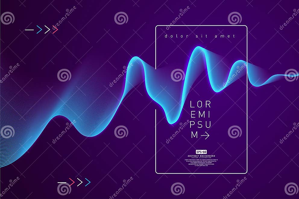 Abstract Shining Wave Background Poster Template Stock Vector ...