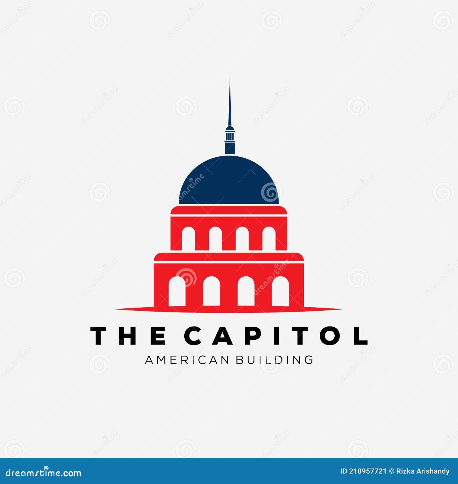 American Capitol Building Logo Vector Illustration Design Stock Vector ...