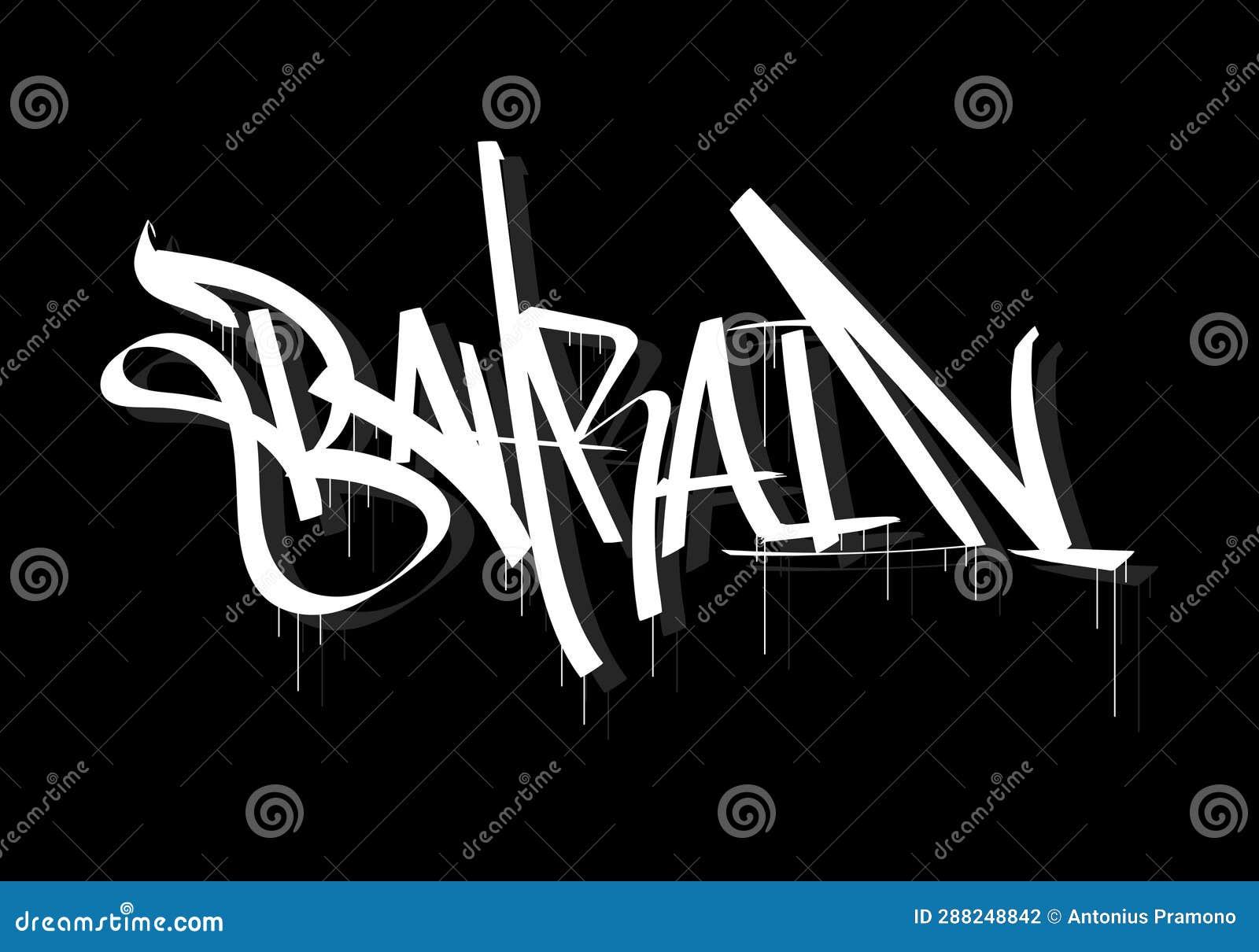 Basic RGB BAHRAIN Country Graffiti Tag Style Art Stock Vector ...