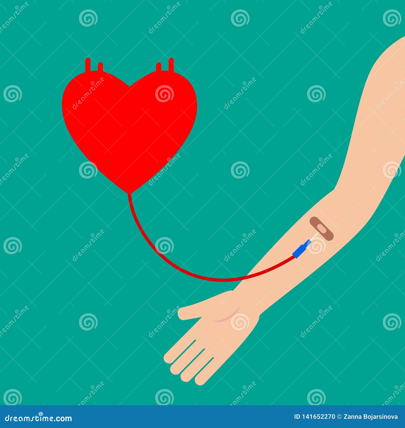 Blood Donation Abstract Concept. Patient Receiving Blood. Vector ...