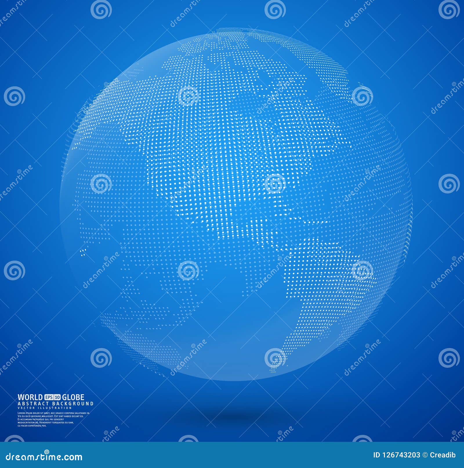 Blue Abstract Dotted Globe Vector Stock Vector - Illustration of ...