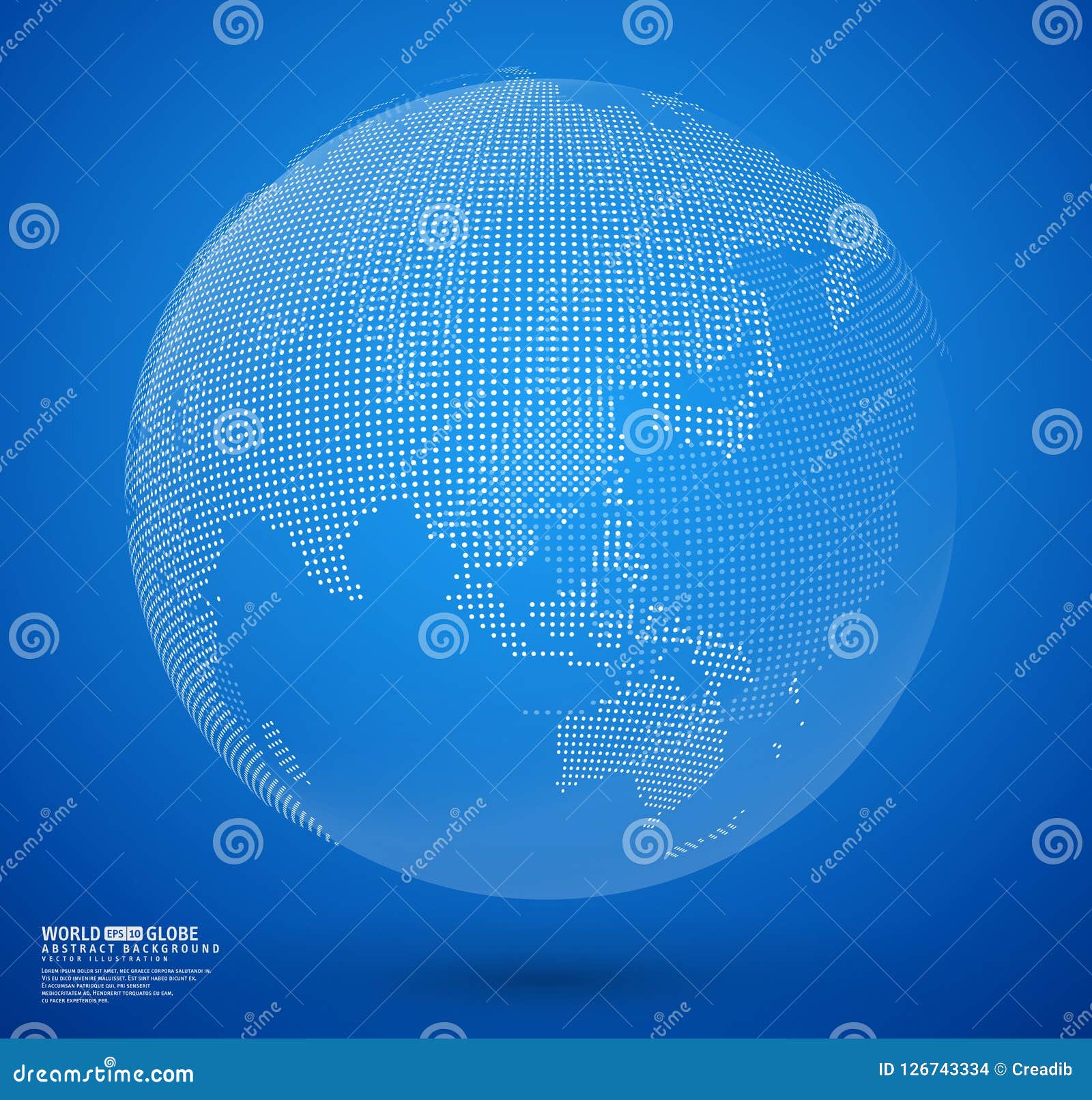 Blue Abstract Dotted Globe Vector Stock Vector - Illustration of ...