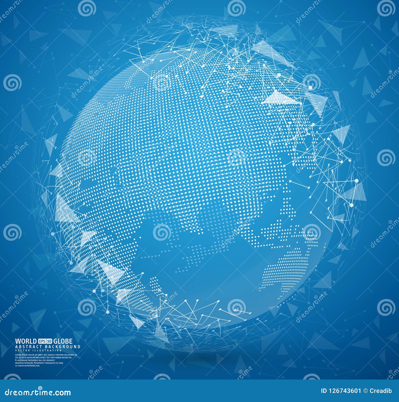 Abstract Globe Earth With Connecting Dots And Lines Cartoon Vector ...