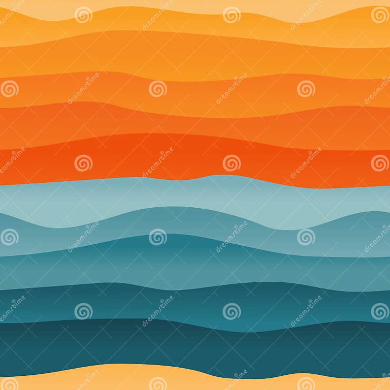 Blue and Orange Stripes Seamless Pattern. Vector Illustration Stock ...