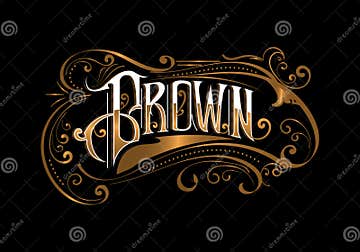 Basic RGB BROWN Word Lettering Custom Design Stock Vector ...