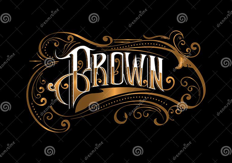 Basic RGB BROWN Word Lettering Custom Design Stock Vector ...