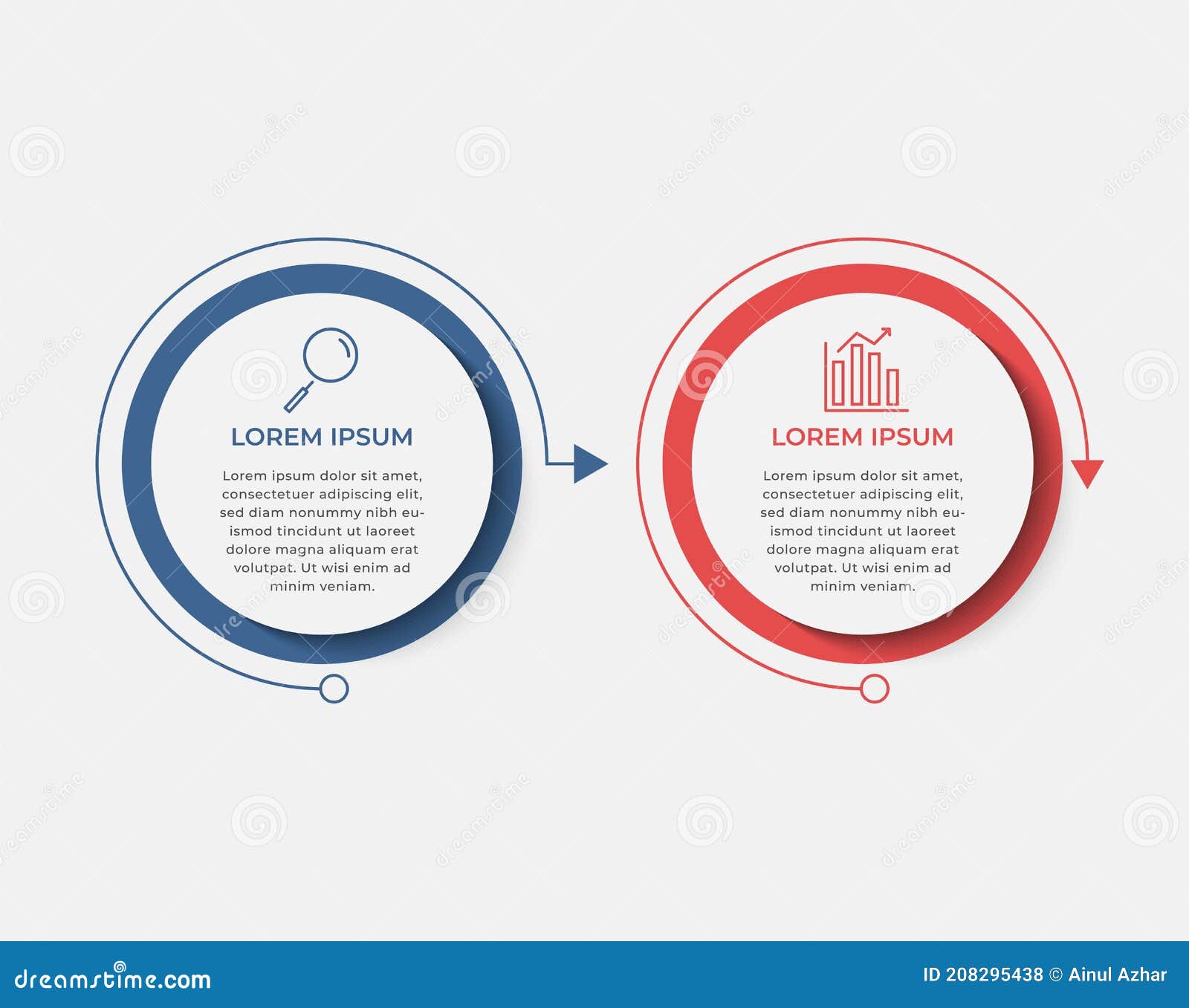 Business Presentation or Infographic with 2 Options. Vector Dynamic ...