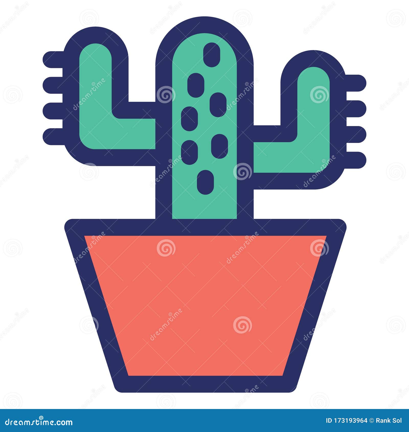 Basic RGB Cacti, Cacto Vector Icon Which Can Easily Modify or Edit ...