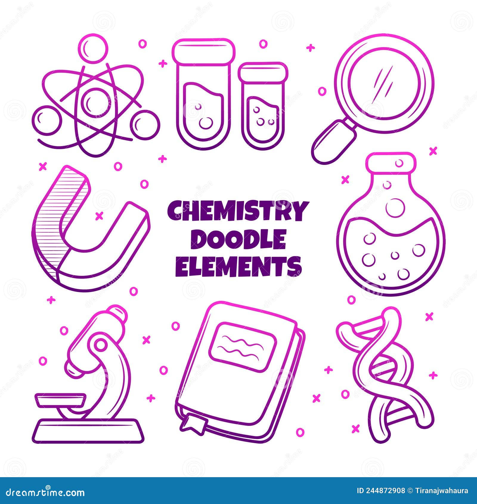 Chemical Hand Drawn Elements Set Stock Vector - Illustration of ...