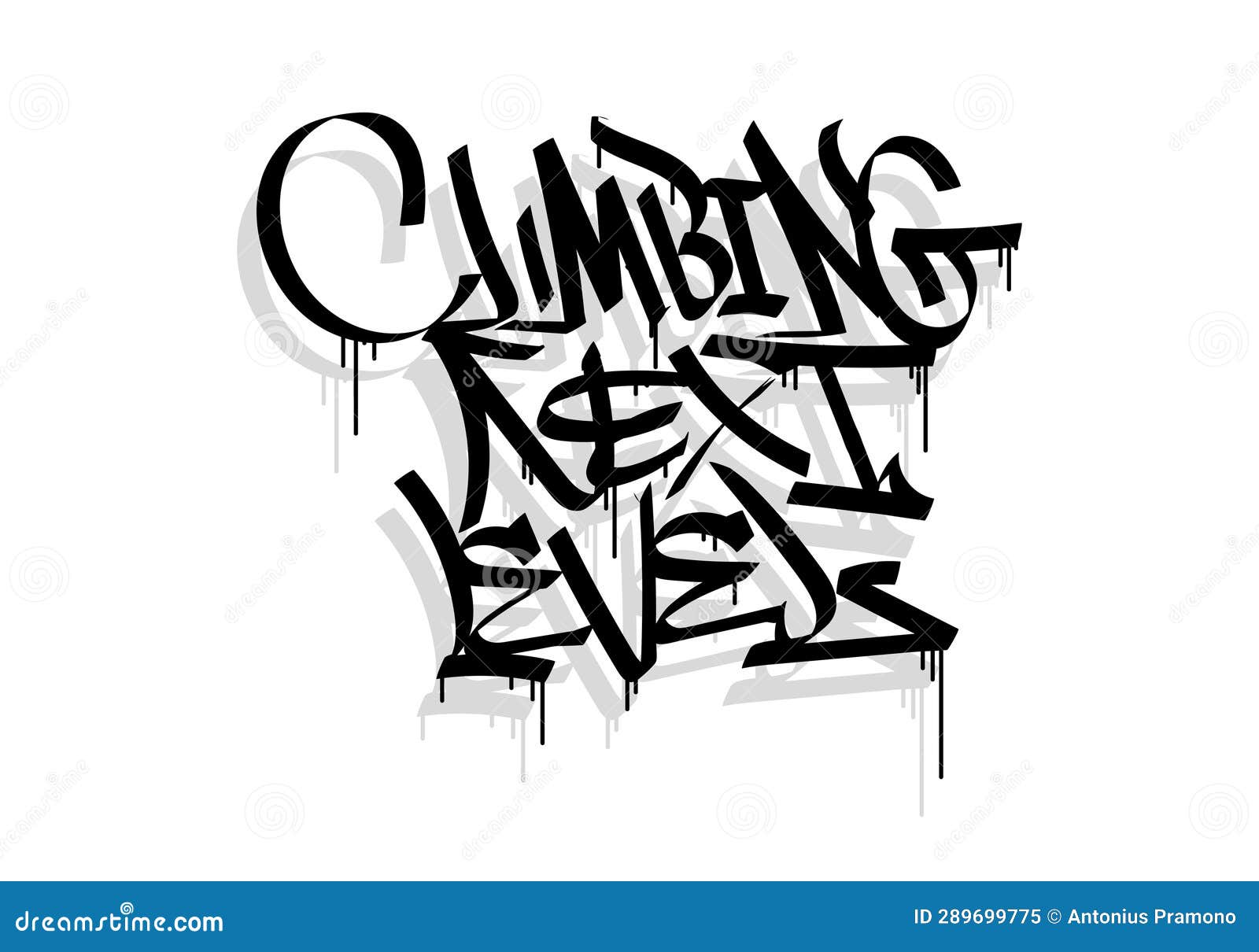 Basic RGB CLIMBING NEXT LEVEL Word Graffiti Tag Style Stock ...