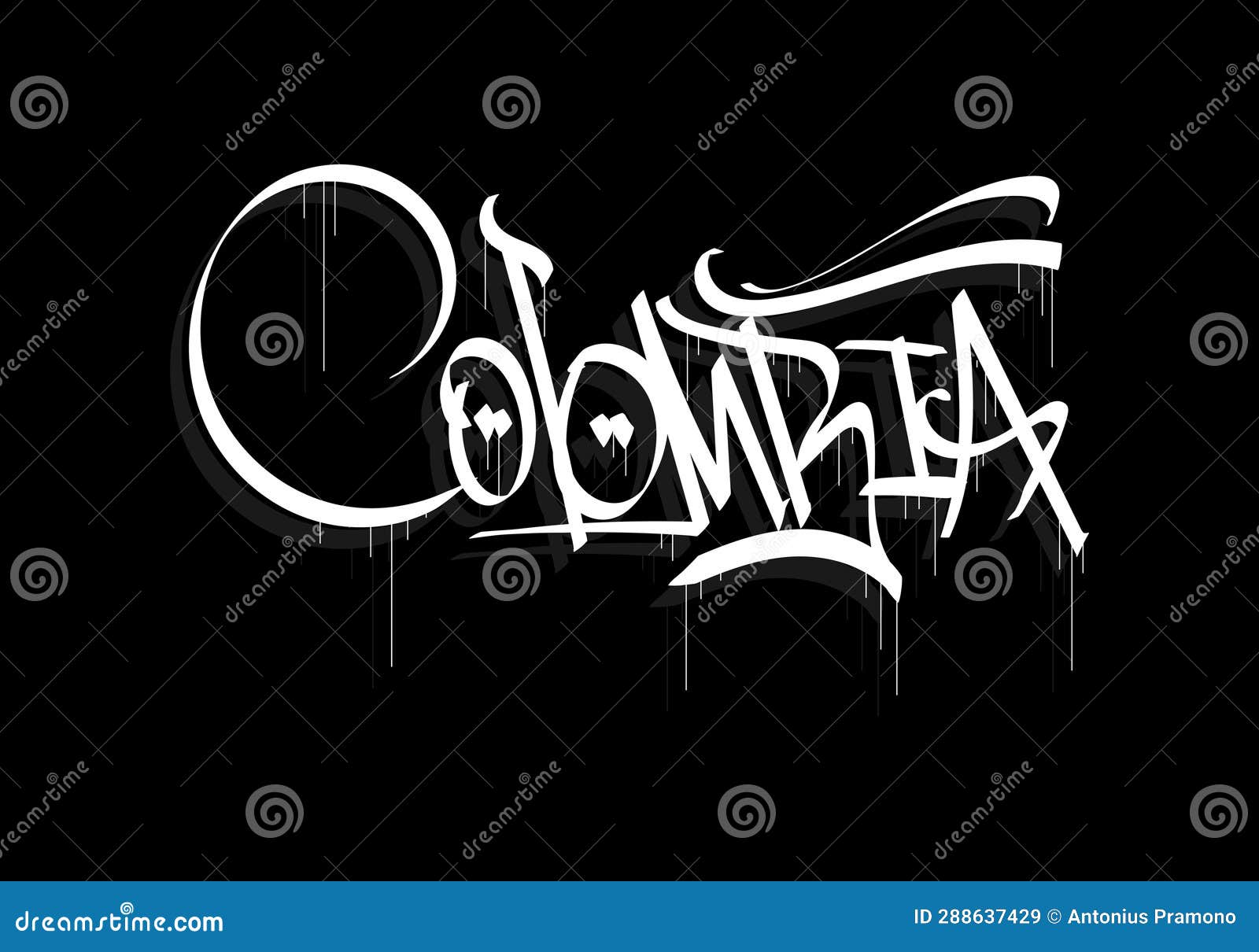 Basic RGB COLOMBIA Country Graffiti Tag Style Art Stock Vector ...