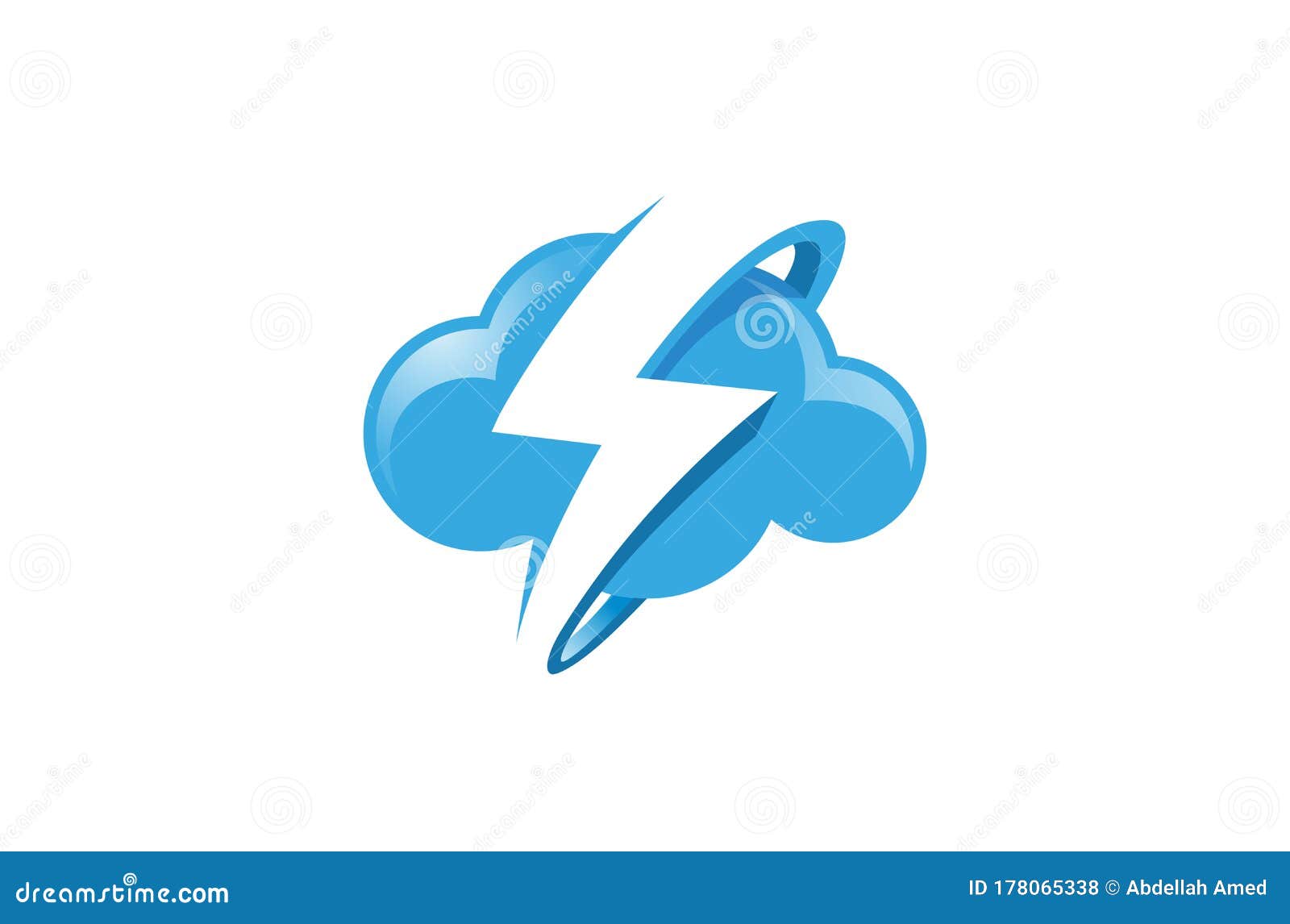 Creative Blue Cloud Thunder Logo Stock Vector - Illustration of ...