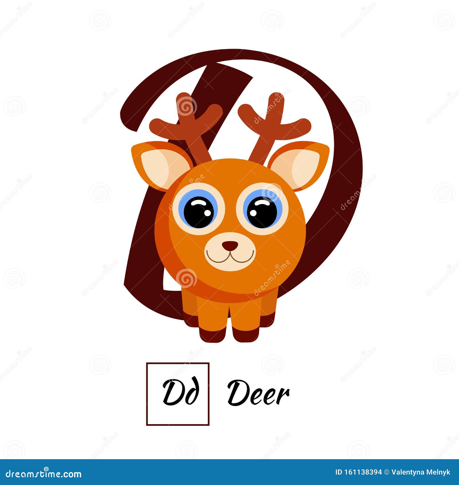 Cute English Animal Alphabet Letter D Stock Illustration - Illustration ...