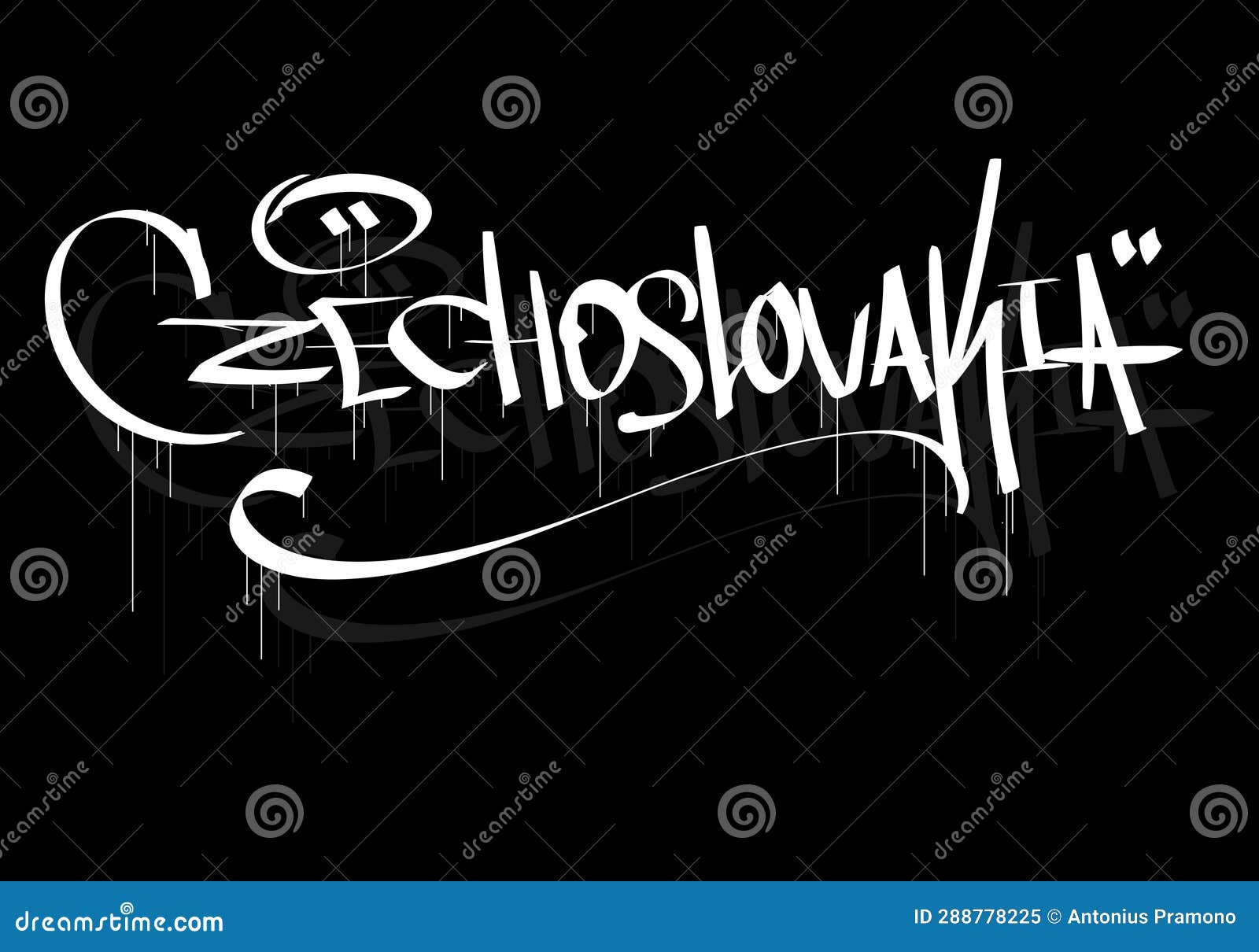 Basic RGB CZECHOSLOVAKIA Country Graffiti Tag Style Stock Illustration ...
