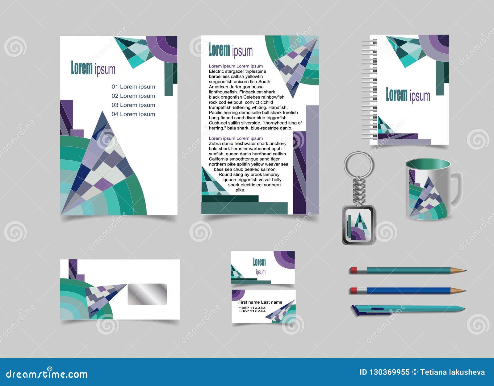 Drawing Corporate Identity Design with Figures. Stock Vector ...