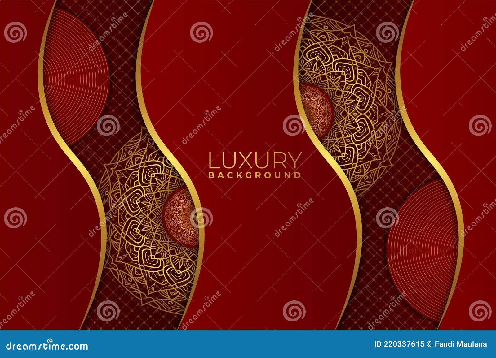 Elegant Modern Abstract Luxury Maroon and Gold with Mandala Art ...